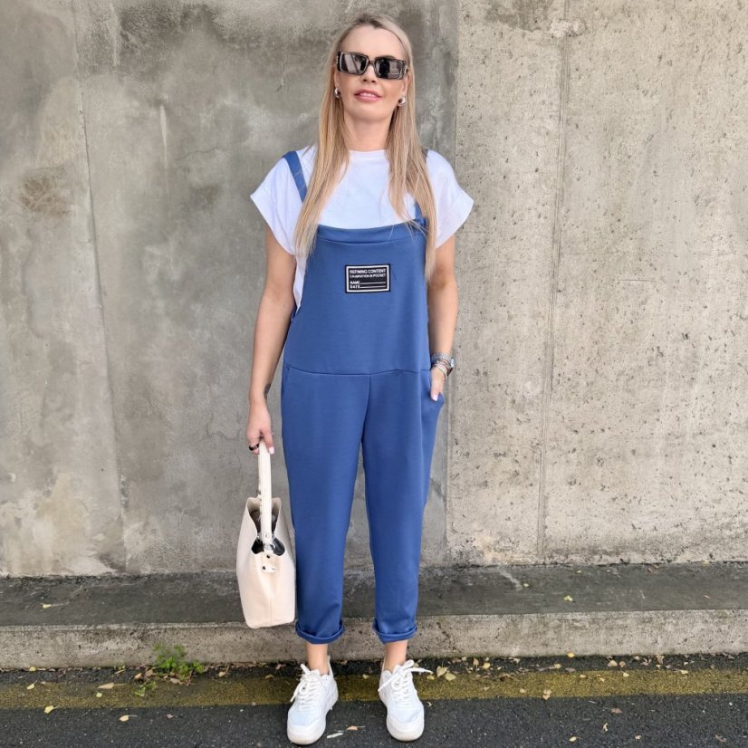 Modré lacláče z máslového materiálu REFINING :: Dory-fashion
